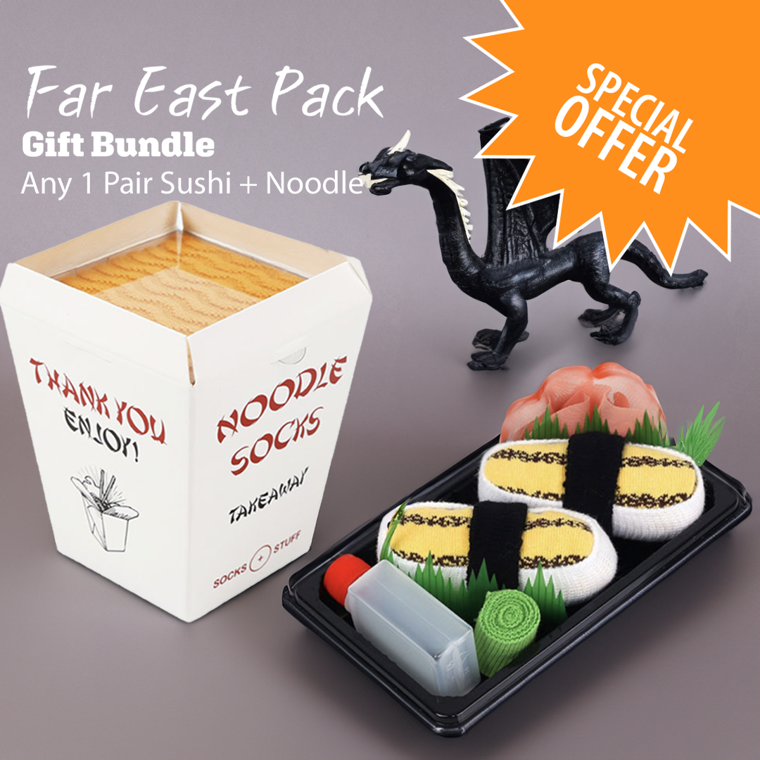 Gift Bundle Pack: Any 1 Pair Sushi + Noodle – Socks & Stuff